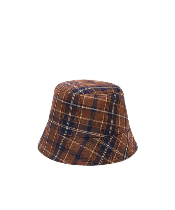 Loewe Reversible Bucket Hat In Waxed Canvas And Tartan - Jet Black