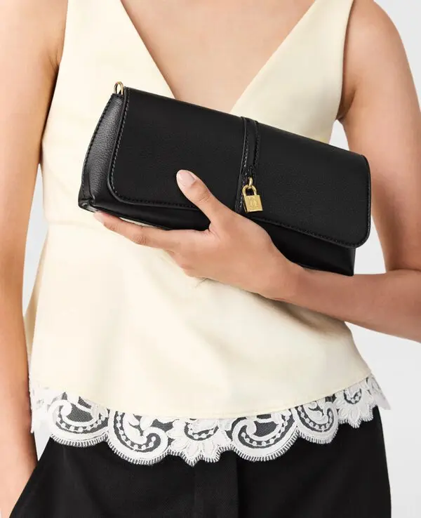 Stella McCartney Ryder Pochette Lock Charm Shoulder Bag - Black