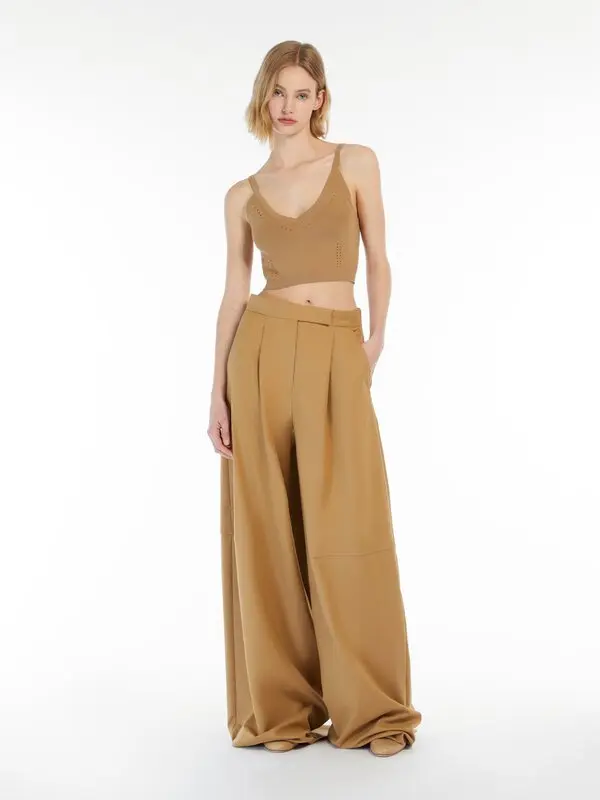 Max Mara Avoriaz Wide-leg Pleated Trousers - Honey-colored