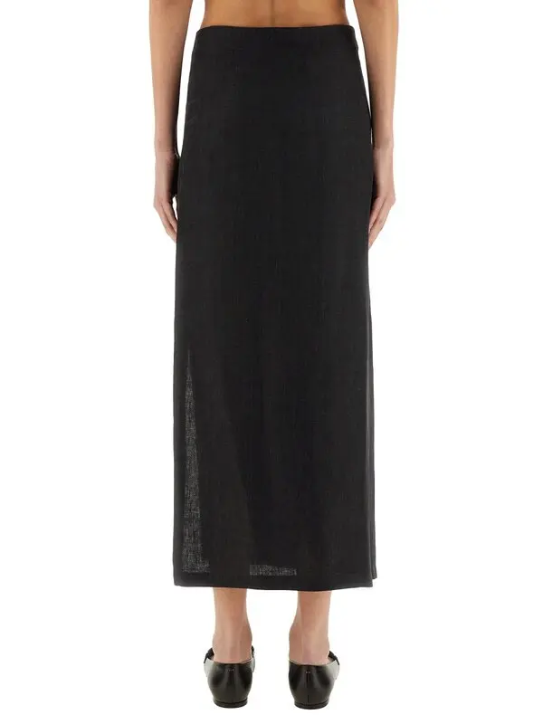 ALYSI Side-slit Midi Skirt