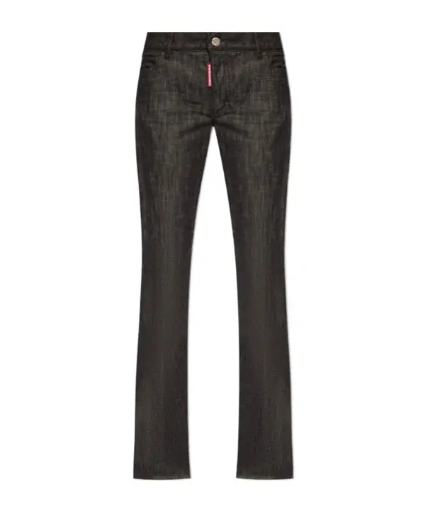 Dsquared2 Logo Patch Flared Jeans - Black