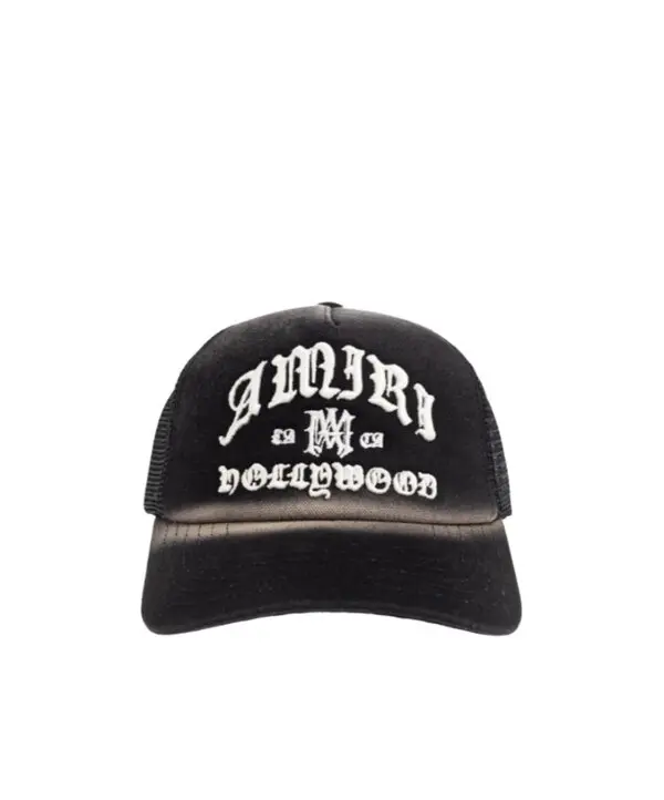 Amiri Hollywood Logo Trucker Hat - Black