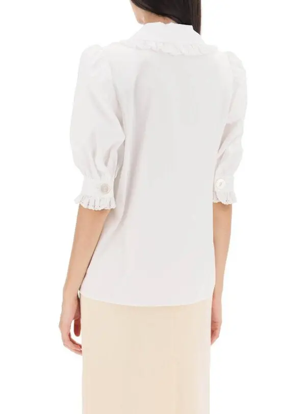Alessandra Rich Embroidered Floral Blouse