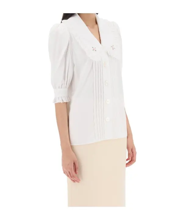 Alessandra Rich Embroidered Floral Blouse