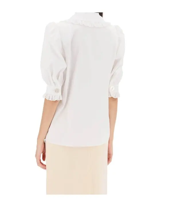 Alessandra Rich Embroidered Floral Blouse
