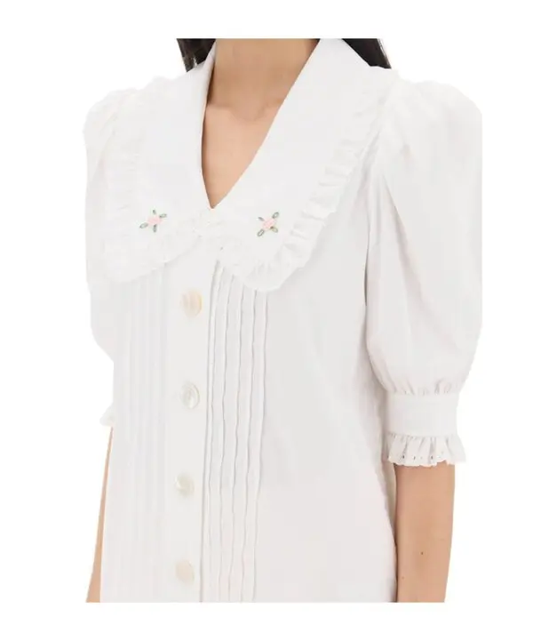 Alessandra Rich Embroidered Floral Blouse