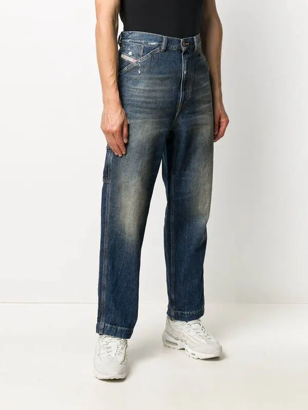 DIESEL® Straight-leg Vintage Effect Jeans - Blue