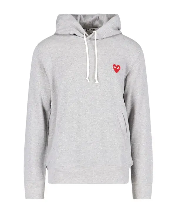Comme Des Garçons Heart Patch Hoodie - White