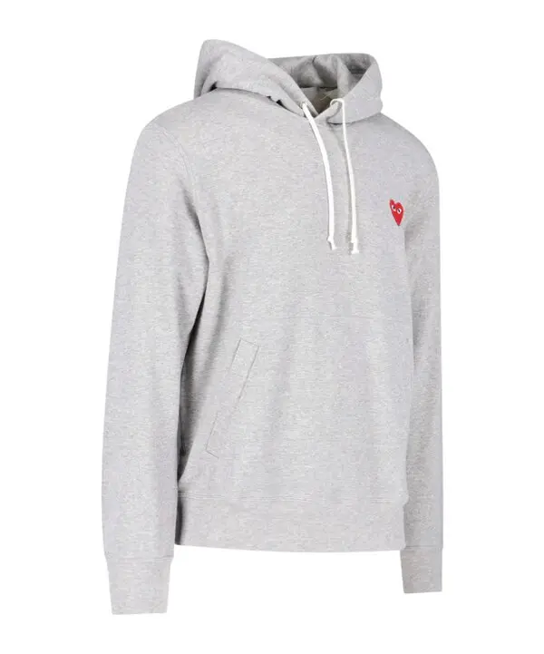 Comme Des Garçons Heart Patch Hoodie - White