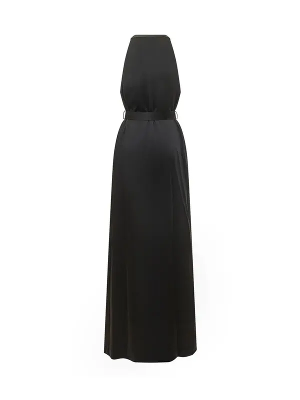 TOM FORD Sleeveless Satin Maxi Dress - Black