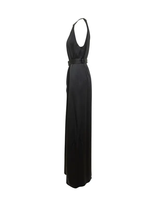 TOM FORD Sleeveless Satin Maxi Dress - Black