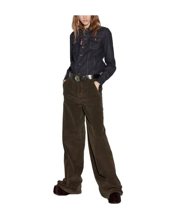 Dsquared2 Baggy Cut Corduroy Trousers - Black