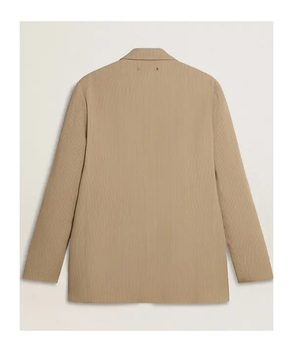 GOLDEN GOOSE Single Breasted Striped Blazer - Beige