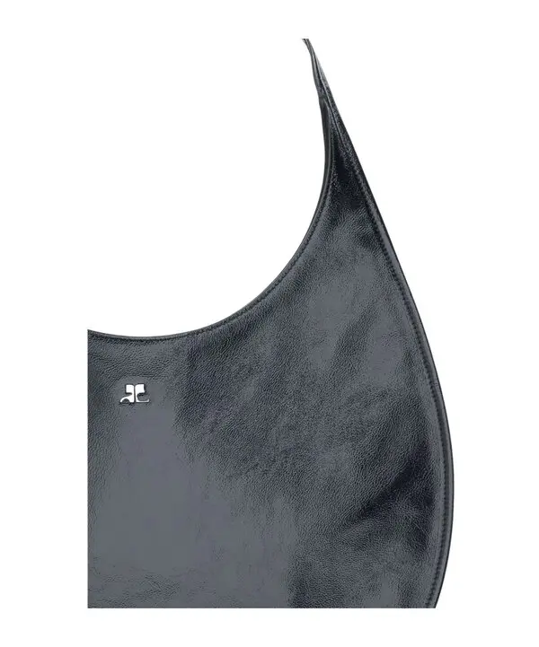 COURREGES Courrèges Naplack Top Handle Tote Bag - Black