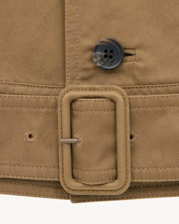 Saint Laurent Belted Cropped Jacket - Beige