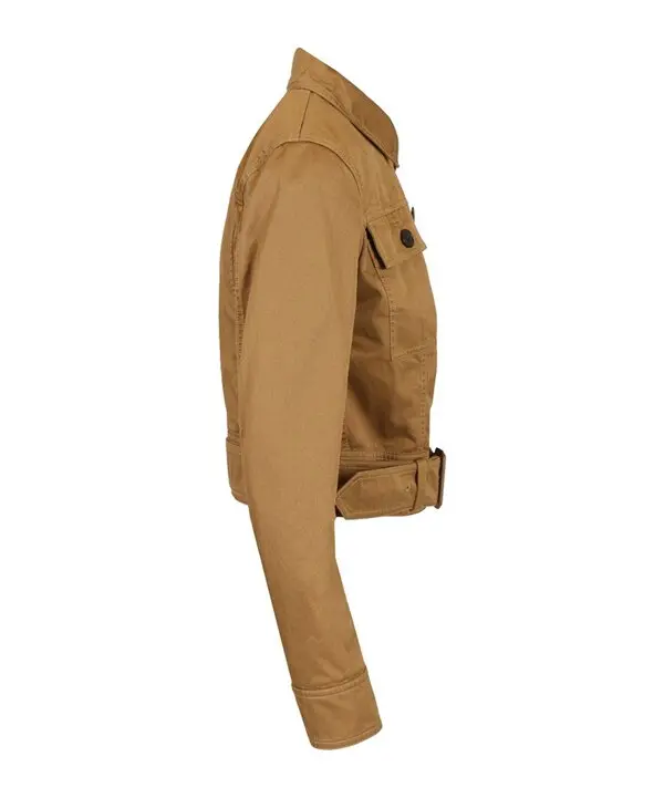 Saint Laurent Belted Cropped Jacket - Beige