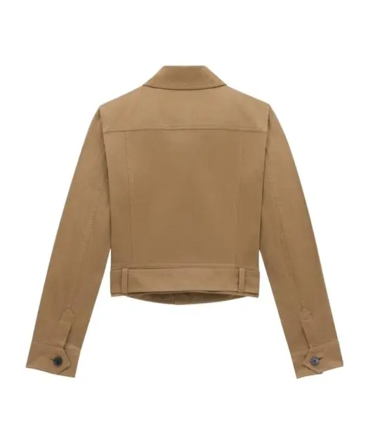 Saint Laurent Belted Cropped Jacket - Beige