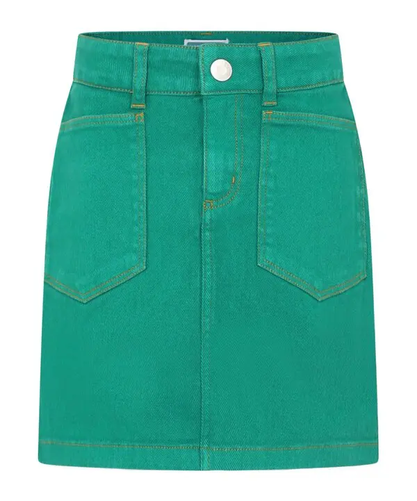 Kenzo Denim Skirt With Embroidered Detail
