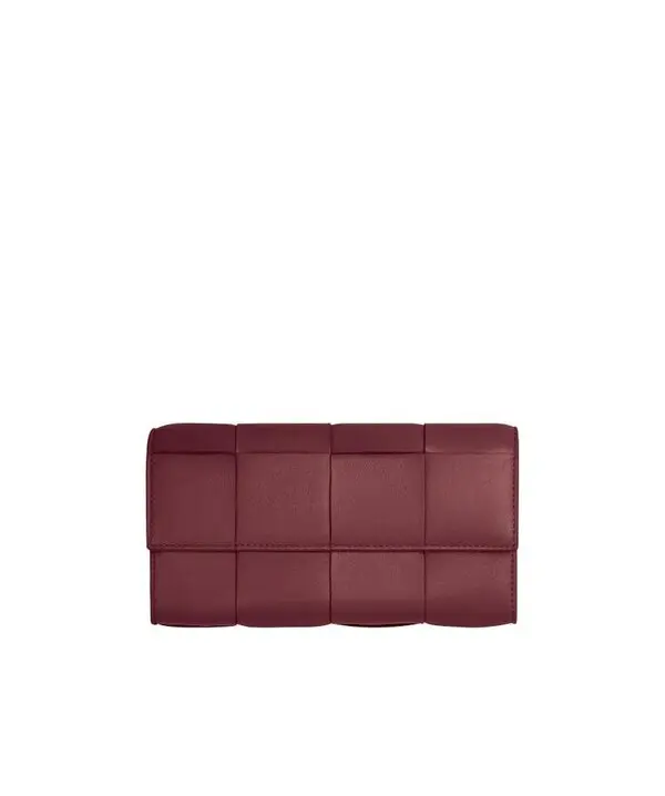Bottega Veneta Intrecciato Flap Wallet - Red