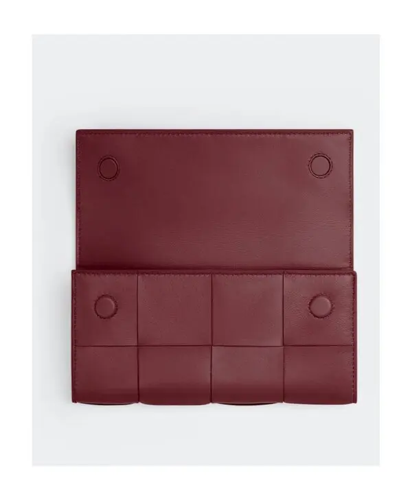 Bottega Veneta Intrecciato Flap Wallet - Red