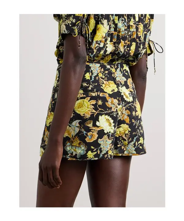 Ulla Johnson High-waisted Floral Print Shorts