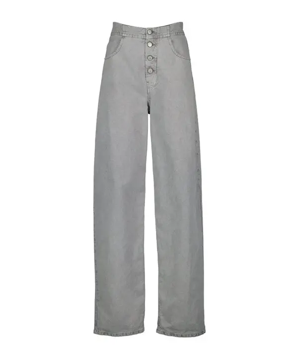 MAISON MARGIELA Logo Patch Straight Leg Jeans - Grey