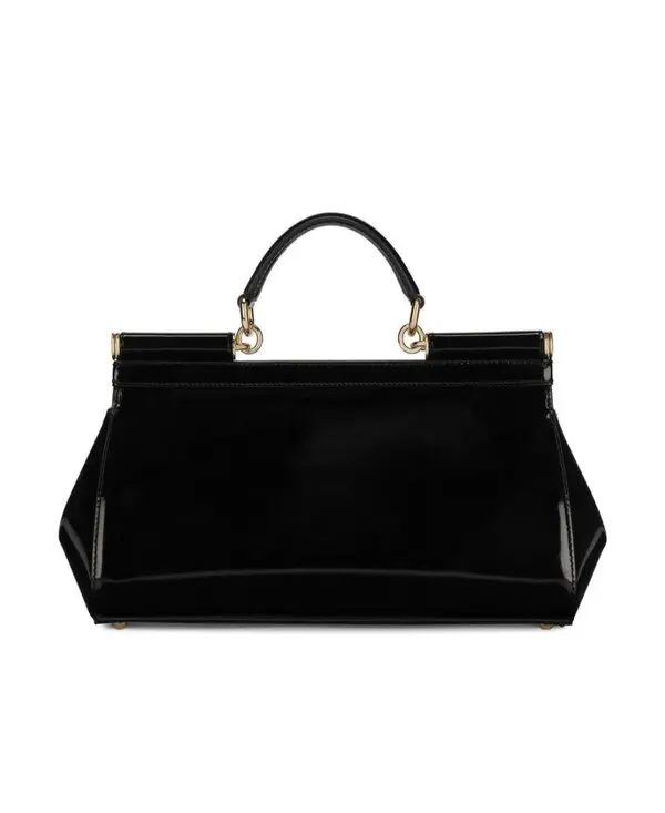 Dolce & Gabbana Logo Plaque Medium Sicily Bag - Black