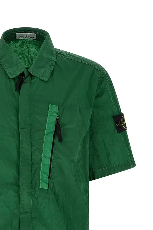 Stone Island Logo Patch Short Sleeve Shirt