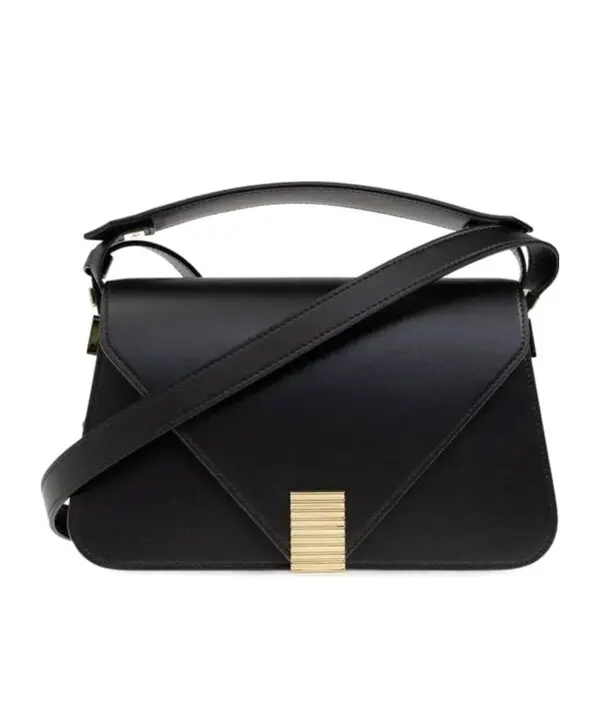 LANVIN Flap Shoulder Bag With Gold Tone Clasp