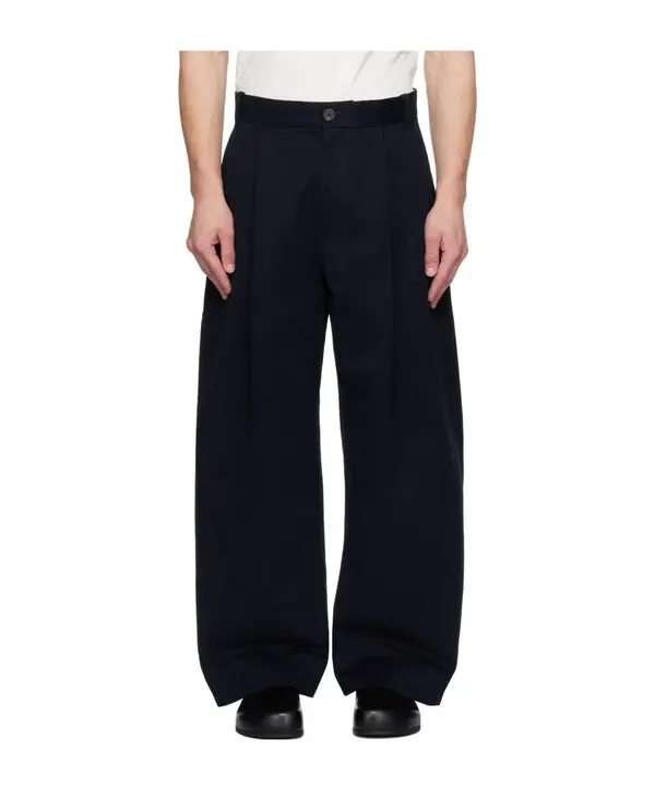 Studio Nicholson Sorte High-waisted Wide-leg Trousers - Black