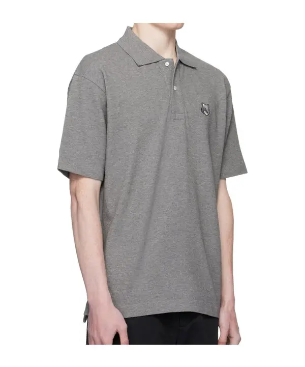 Maison Kitsuné Lapel Short Sleeve Polo Shirt - Gray