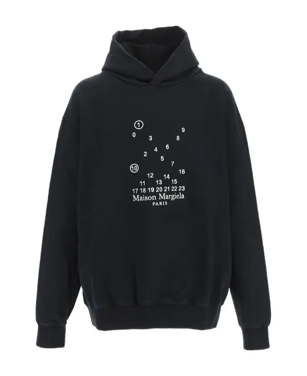 MAISON MARGIELA Logo Hooded Sweatshirt - Black
