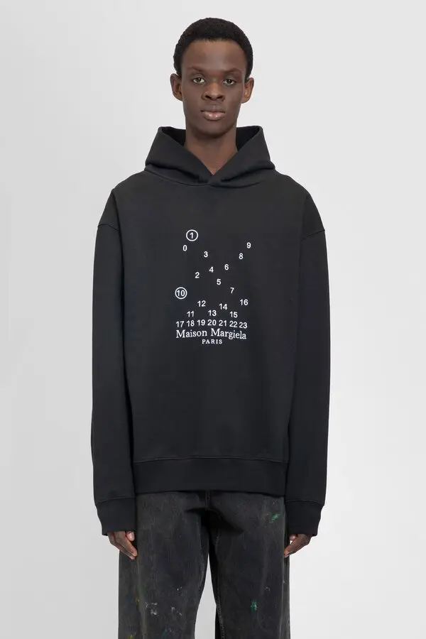 MAISON MARGIELA Logo Hooded Sweatshirt - Black