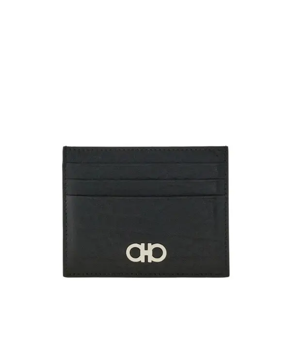 FERRAGAMO Gancini Credit Card Holder - Black