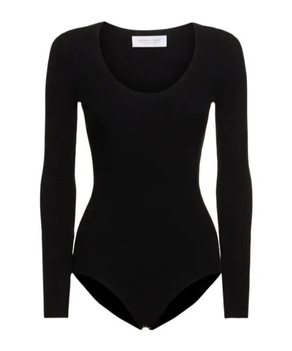 Michael Kors Long Sleeve Round Neck Jumpsuit - Black