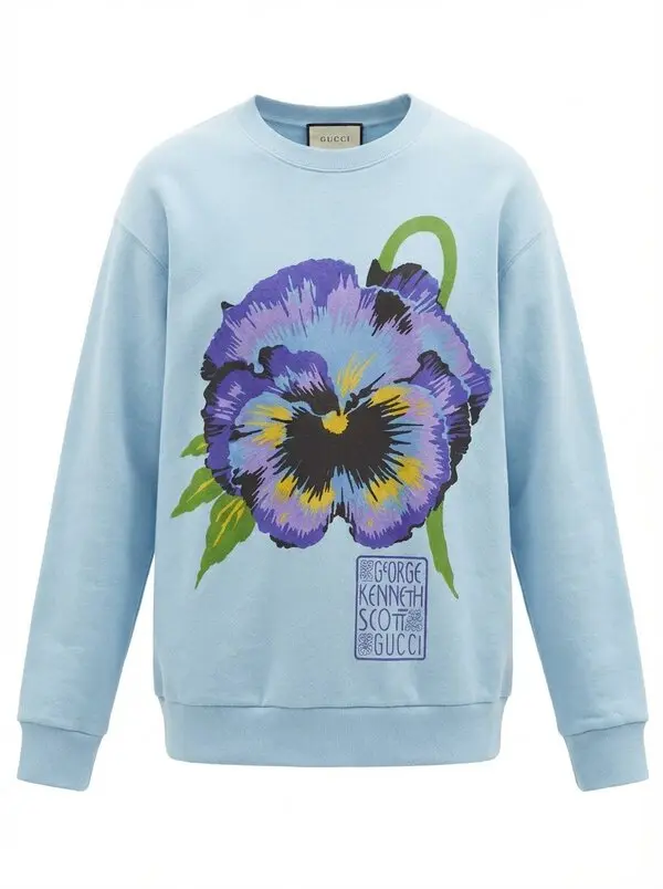 Gucci X Ken Scott Floral Print Sweatshirt - Blue