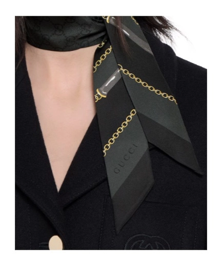 Gucci Printed Silk Ribbon