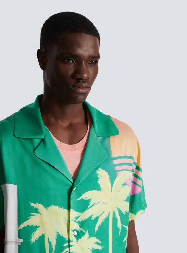 Balmain Palm Printed Short-sleeve Shirt - Green