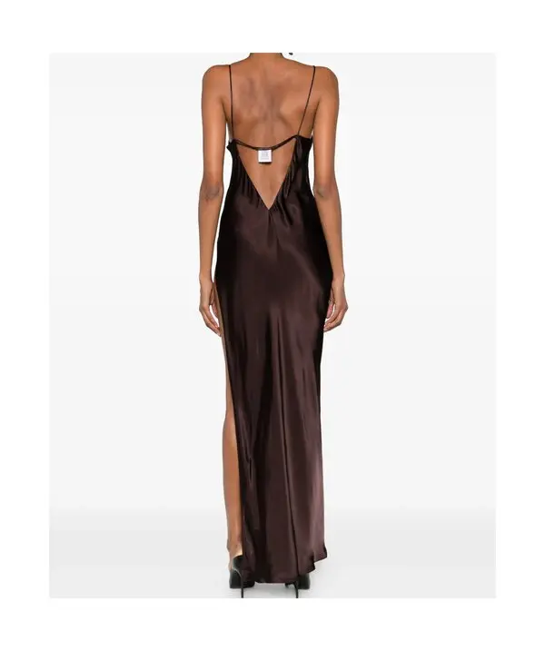 Vetements Spaghetti Strap V-neck Side Slit Dress