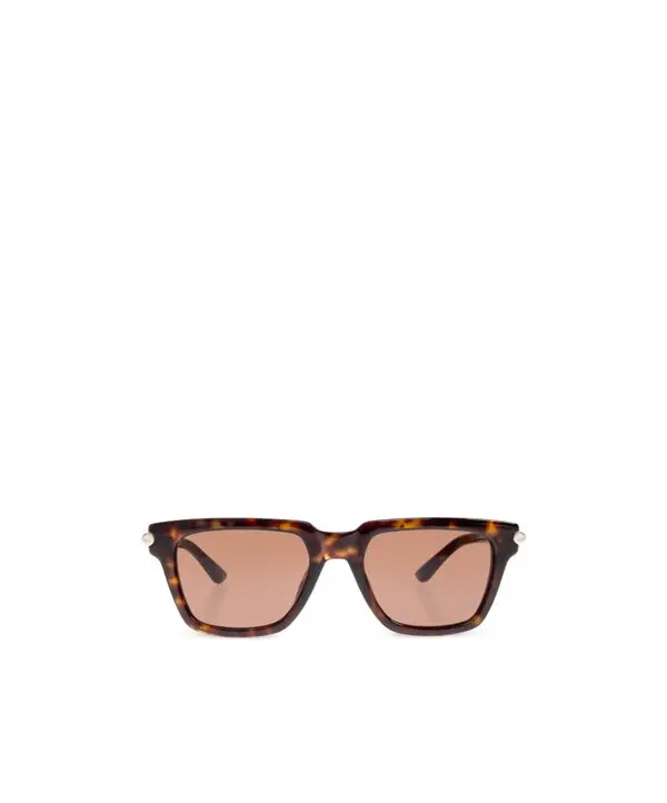 Alexander McQueen T-bar Icon Tortoiseshell Square Frame Sunglasses - Brown