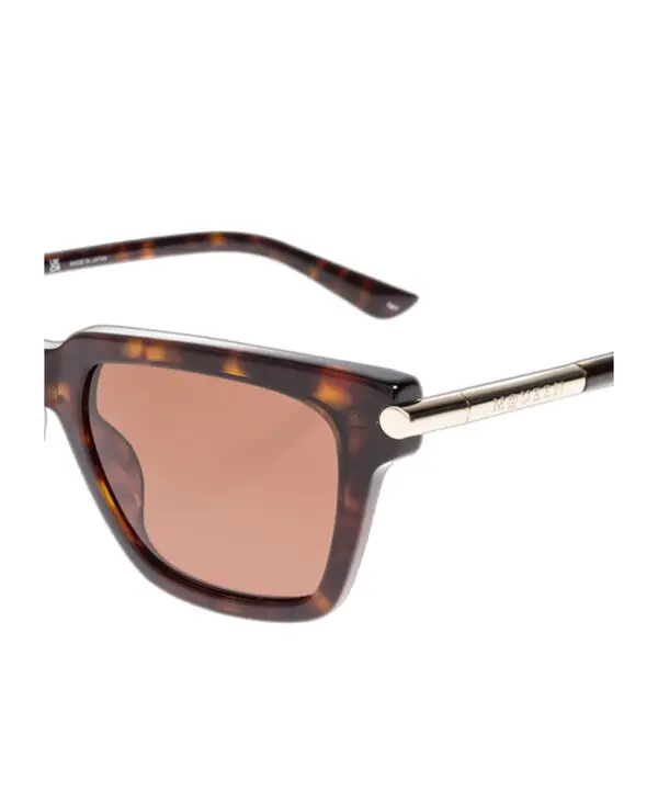 Alexander McQueen T-bar Icon Tortoiseshell Square Frame Sunglasses - Brown