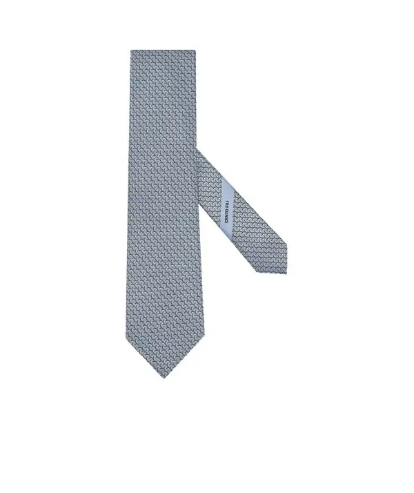 Zegna Geometric Jacquard Neck Tie - Gray