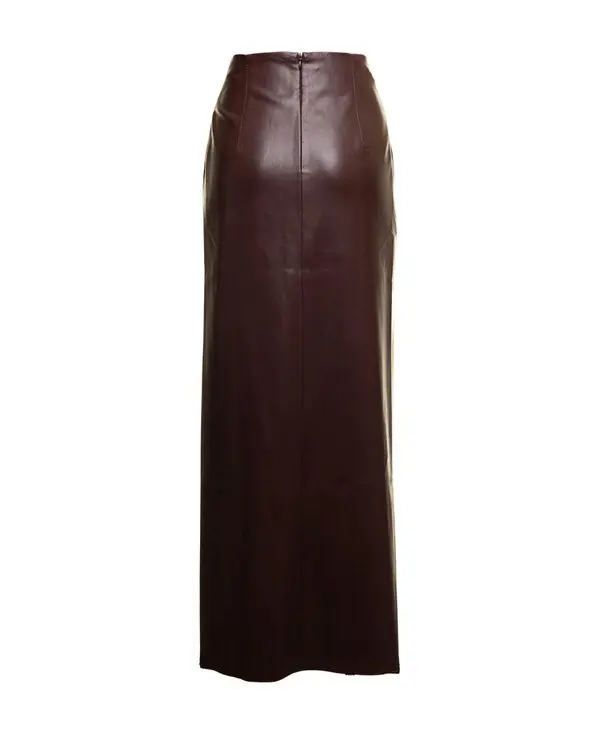 Nanushka Twist-front Faux Leather Maxi Skirt