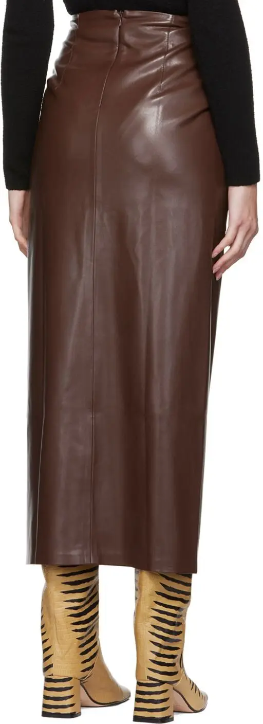 Nanushka Twist-front Faux Leather Maxi Skirt