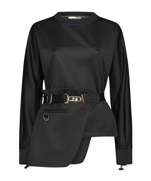 Fendi O'lock Buckle Jersey Sweatshirt