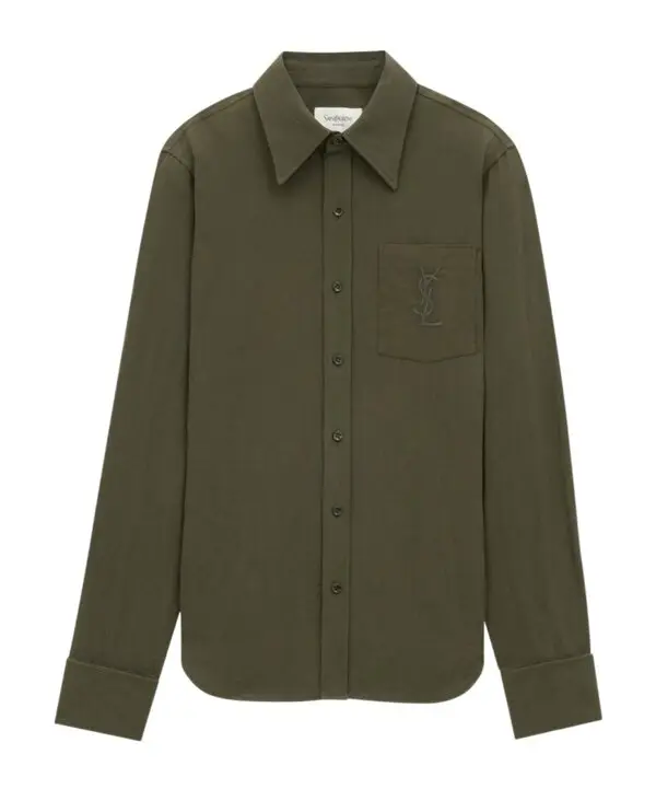 Saint Laurent Cassandre Button-up Shirt - Brown