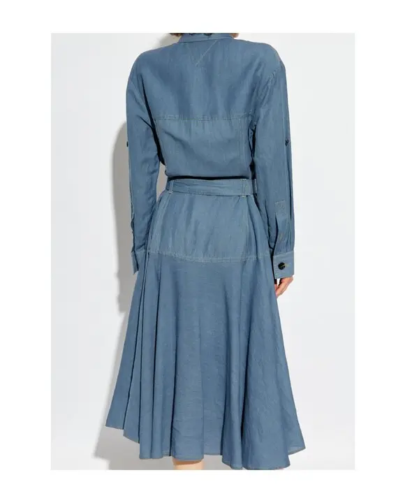 Bottega Veneta Flared Denim Shirt Dress
