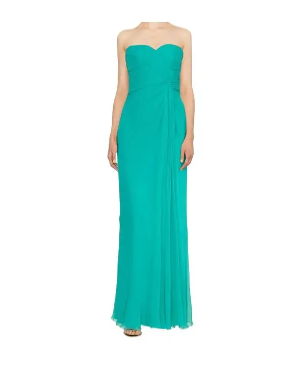Alberta Ferretti Draped Knotted Maxi Dress