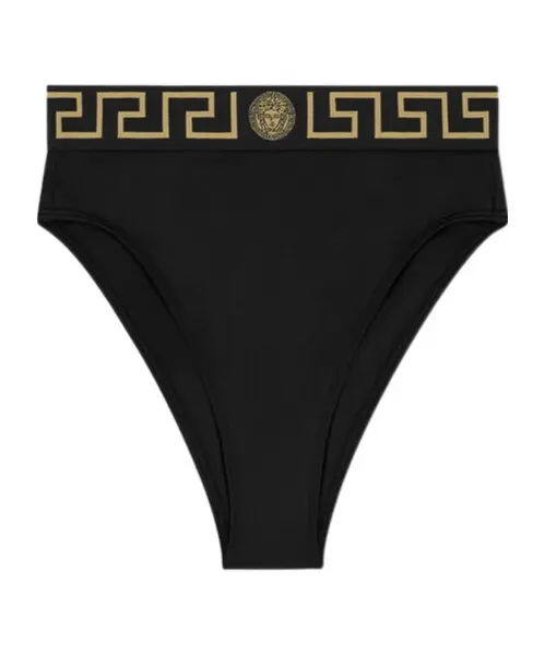 Versace Greca Border High-waist Bikini Briefs - Black