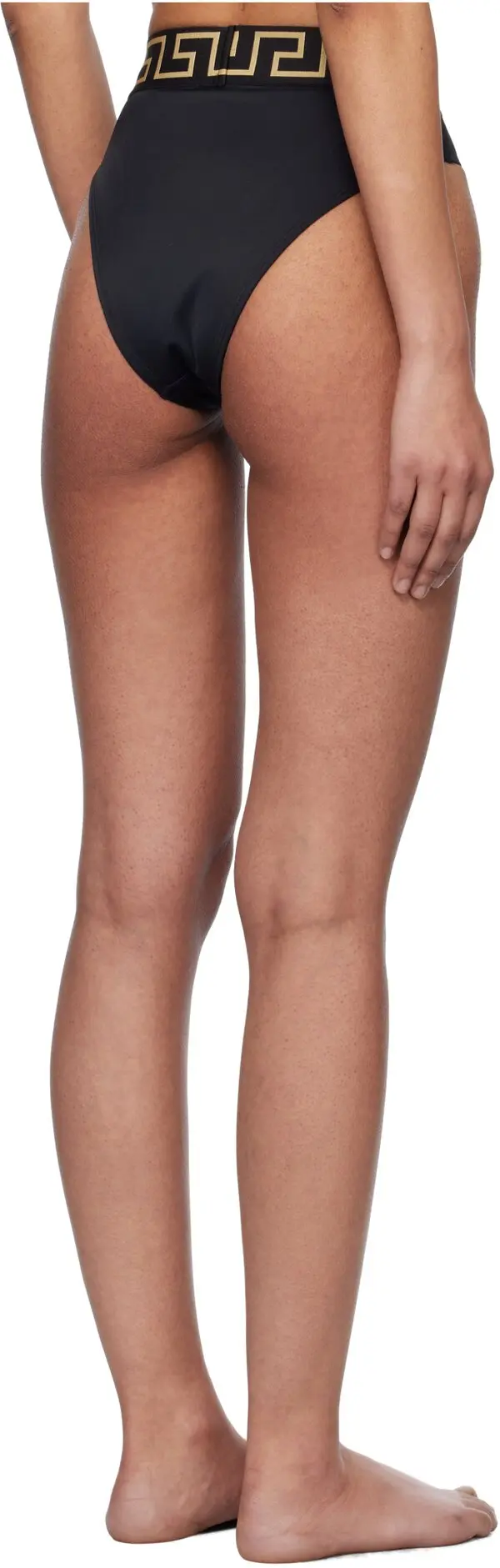 Versace Greca Border High-waist Bikini Briefs - Black